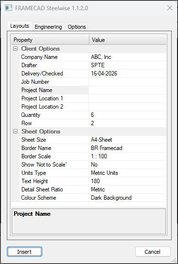 Border setup command (BSET)