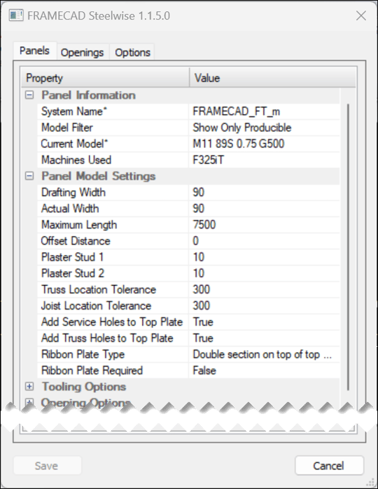 Checking truss, wall, and joist settings